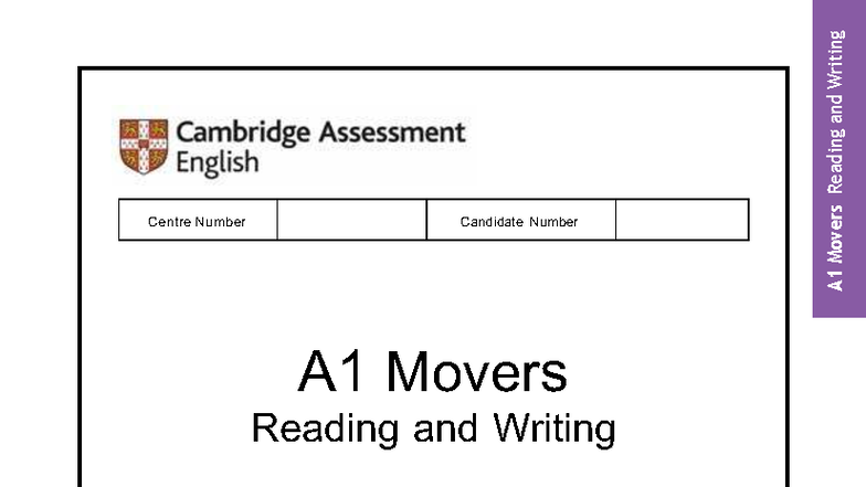 A1 Movers Reading and Writing Practice Test Guide - Studocu