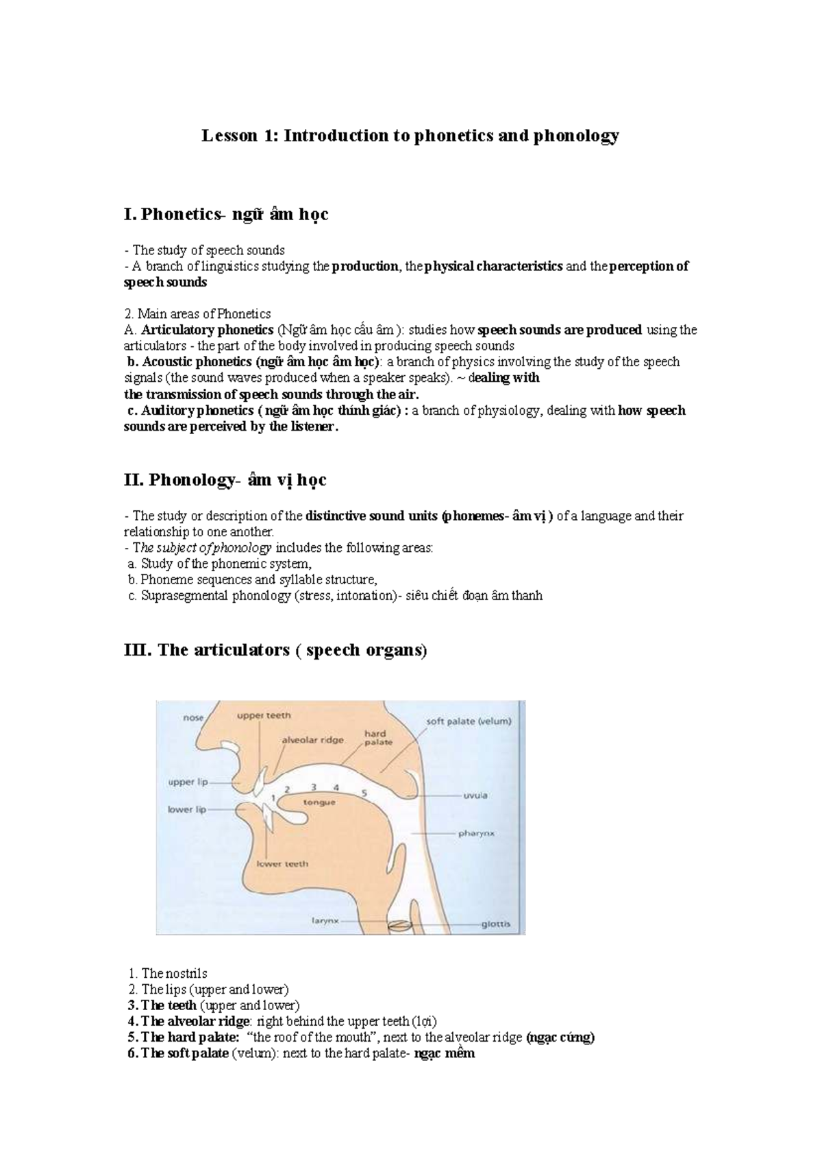 Lesson 1: Introduction to Phonetics and Phonology (PHO101) - Studocu