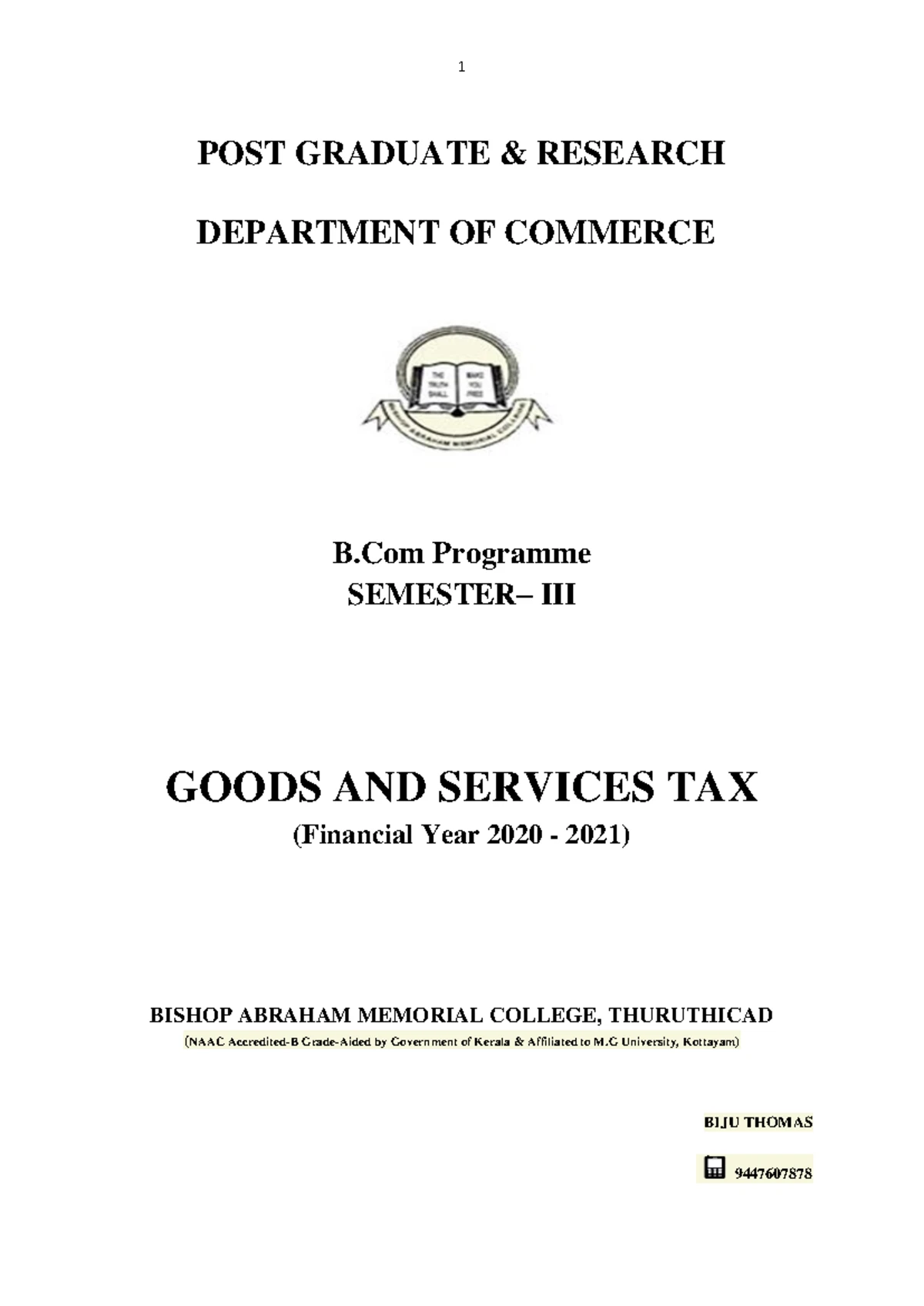 GST QP - Internal Exam Questions for Goods and Services Tax - Studocu