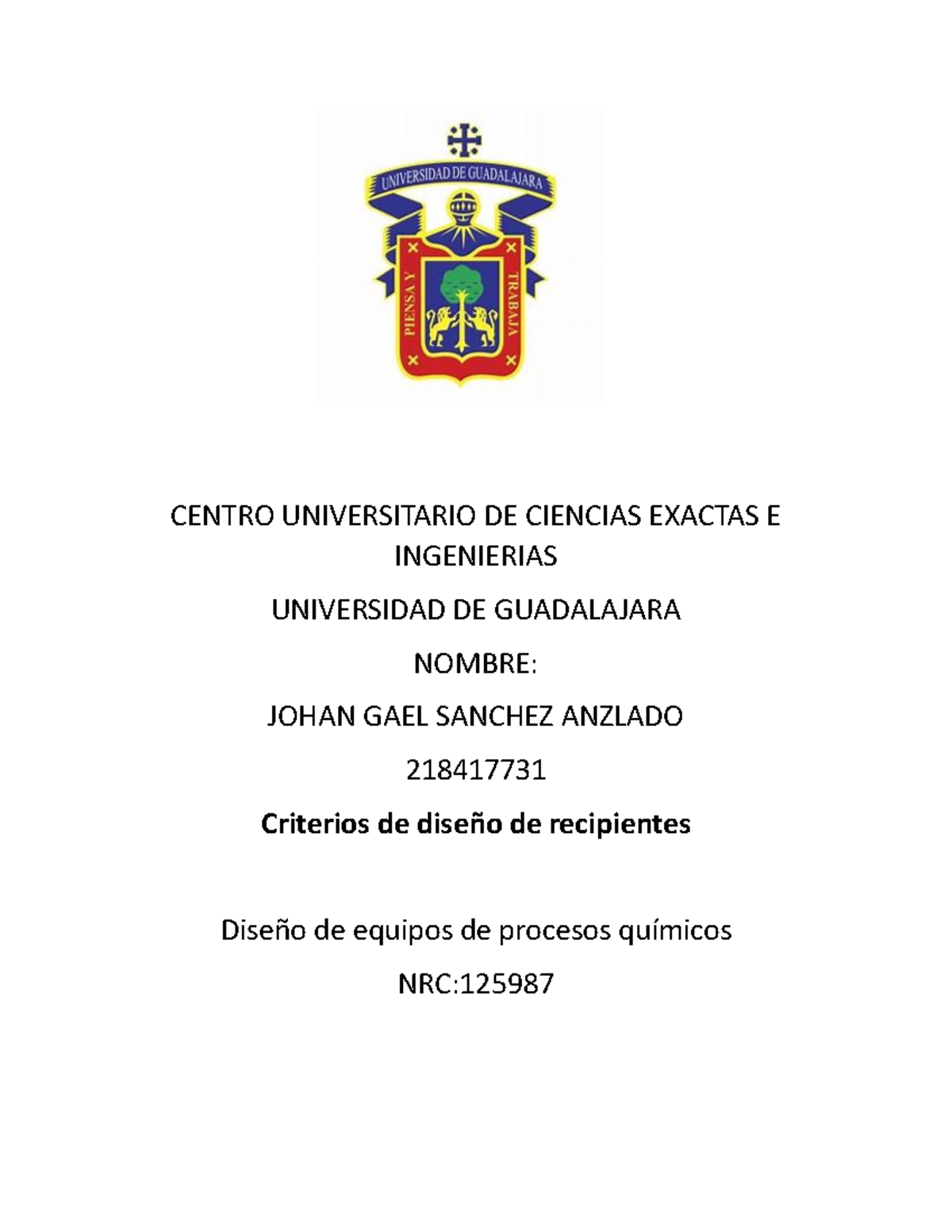 Criterios de Diseño de Recipientes en Procesos Químicos NRC:125987 ...