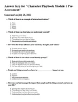 Answer Key - Character Playbook Module 5 Pre-Assessment - Answer Key ...