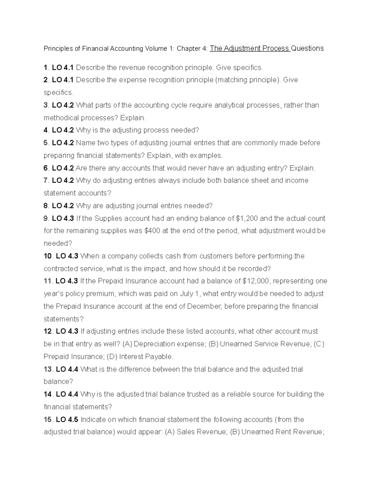 Principles of Financial Accounting Volume 1 Chapter 4 The Adjustment ...