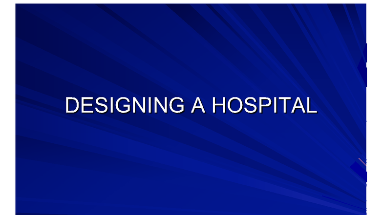 Hospital Design: UST Lecture on Zoning and Departments - Studocu