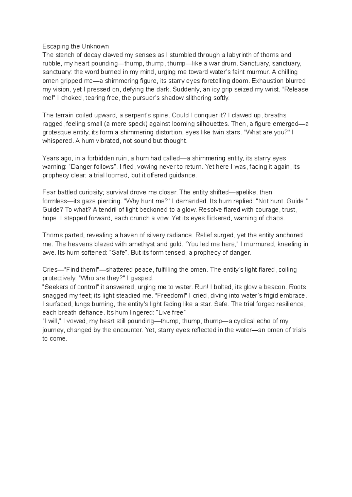 Creative Writing: A Human's Journey with a Mystical Animal Encounter ...