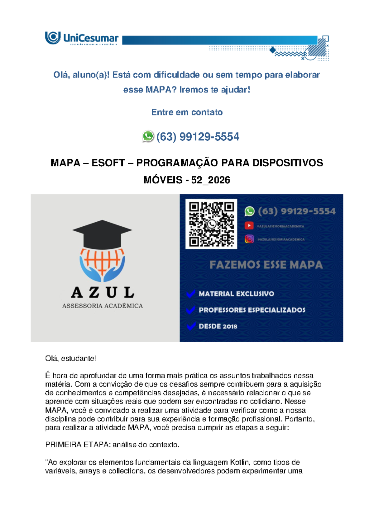 MAPA ESOFT: Análise e Atividades sobre Kotlin e Estruturas de Dados ...