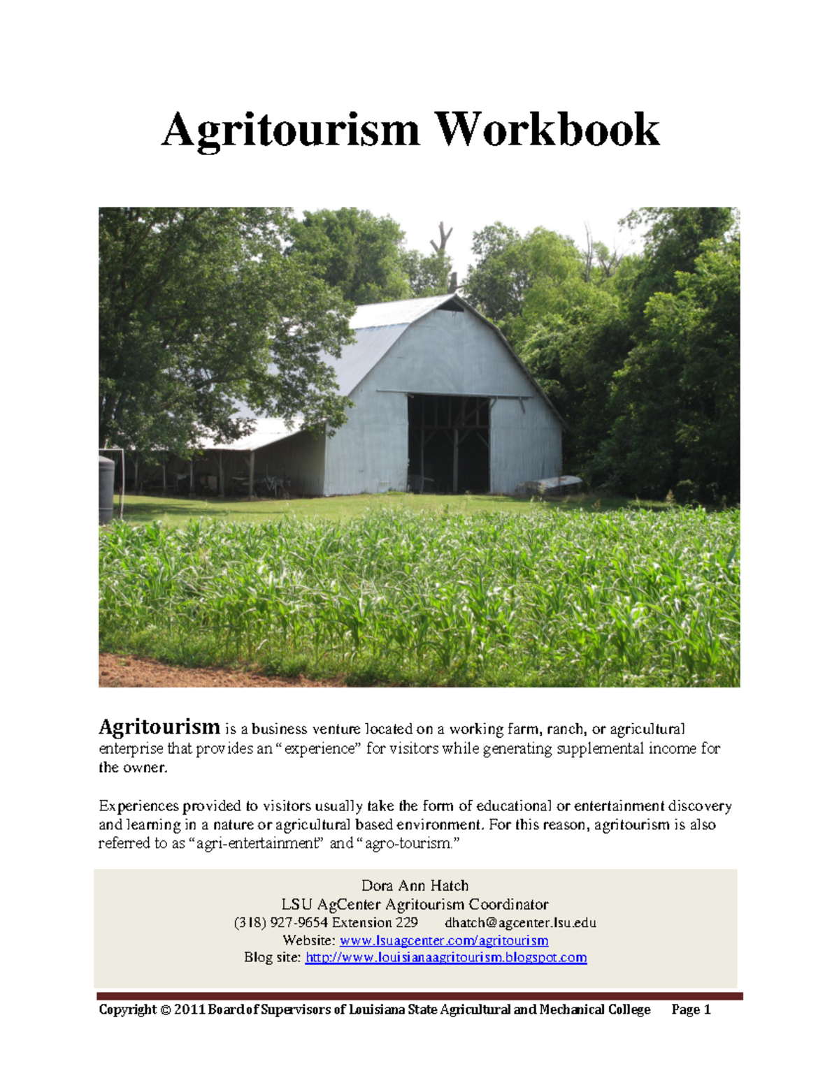 Agritourism Essentials: A Comprehensive Workbook Guide for Planning ...