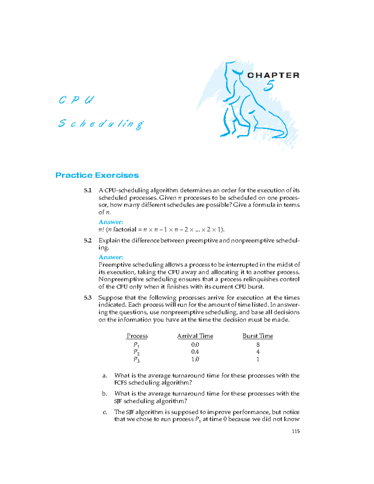 CPU Scheduling Practice Exercises (CS101) - Studocu