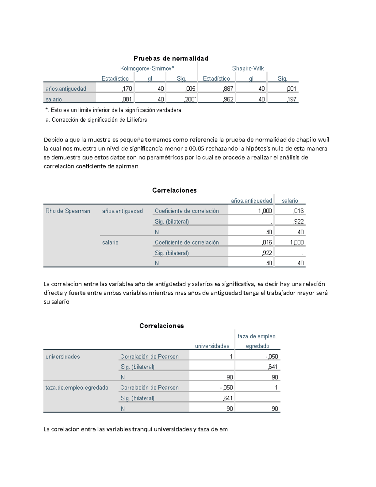 Pruebas de Normalidad y Correlación en Estadística - Análisis de Datos - Studocu