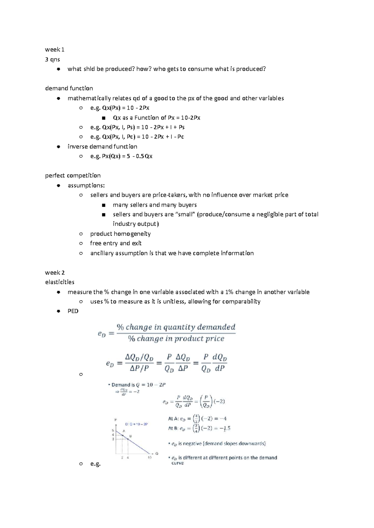 BSP1703 Week 1-5 Economics Concepts: Demand, Elasticity, and Risk - Studocu