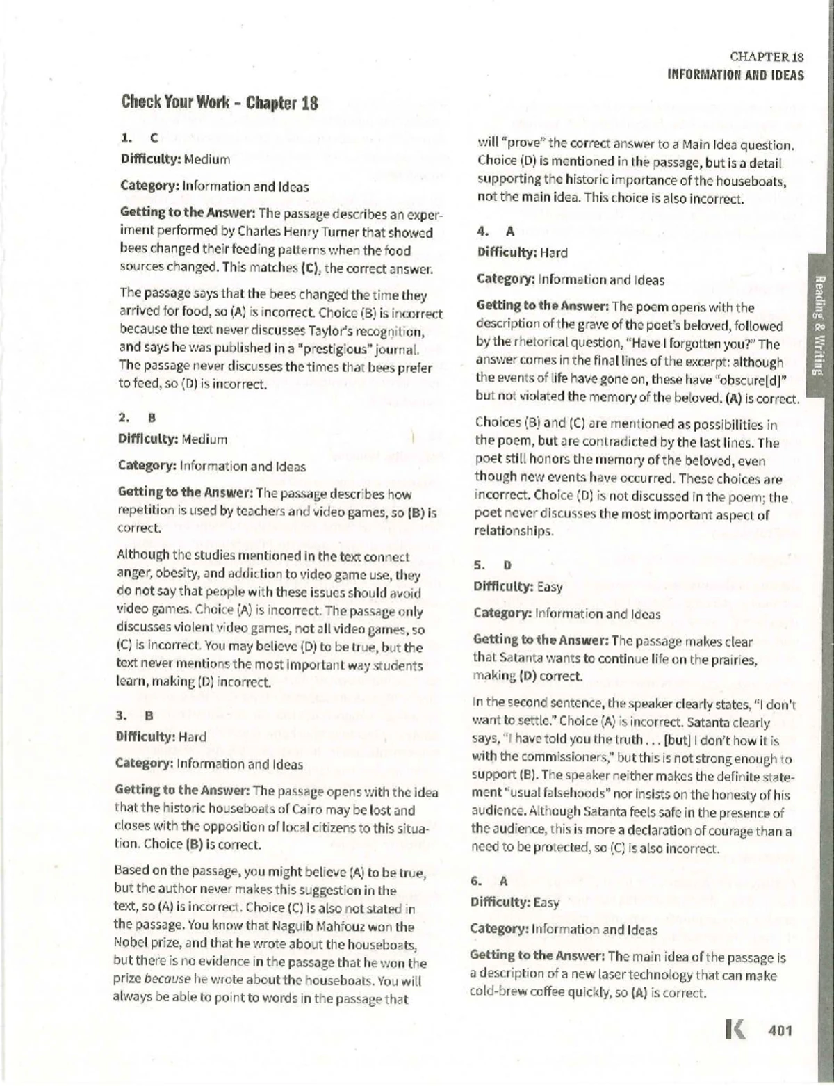 Key Chapter 17 - SAT Reading & Writing Practice Questions - Studocu