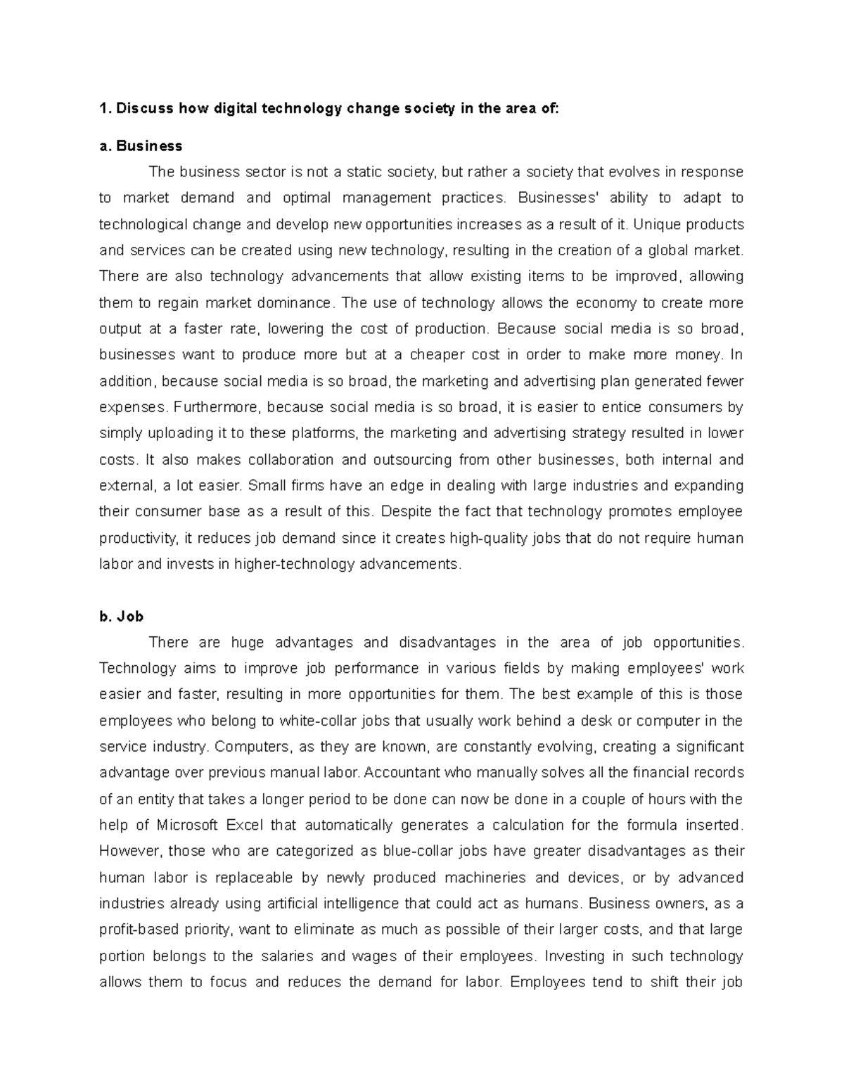 Digital Tech & Social Change: Impacts on Business, Jobs, Health, and ...