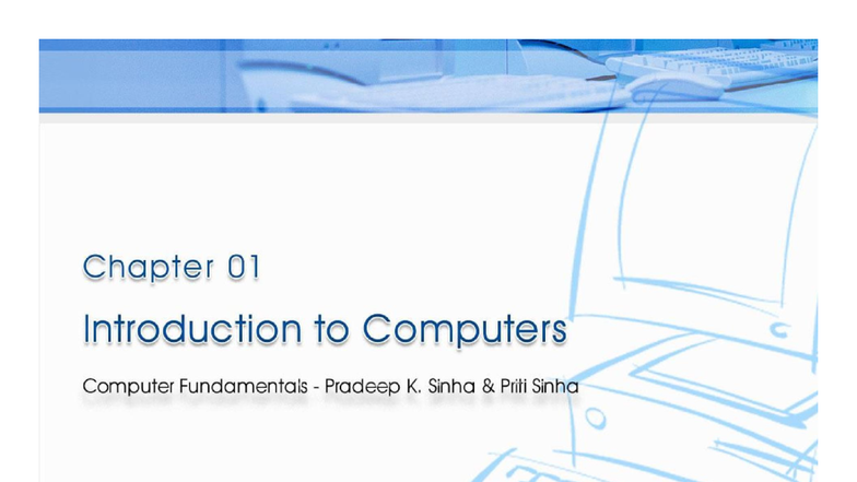 Unit 1: Chapter 01 - Introduction to Computers and Data Processing - Studocu