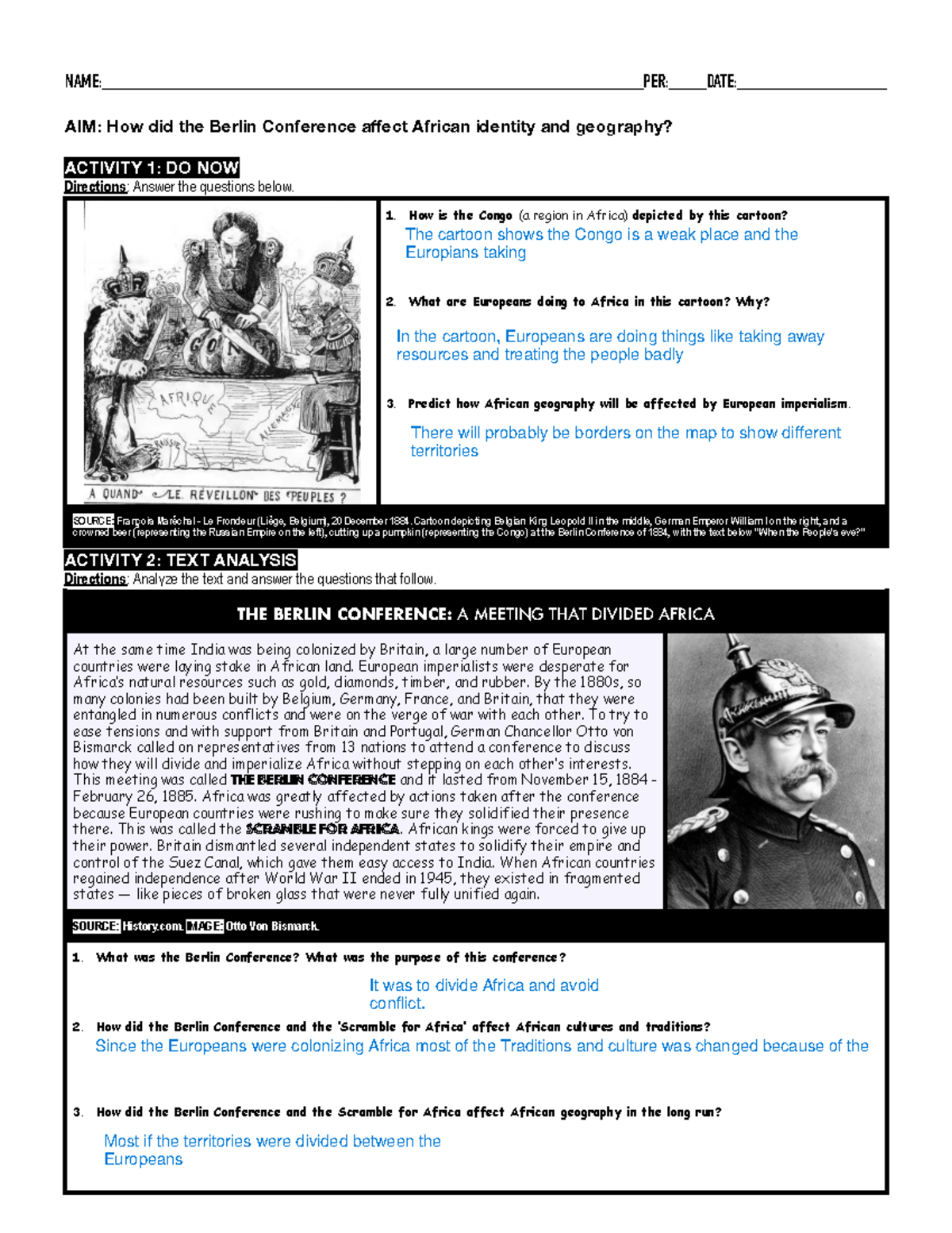 G10 3.4 Handout: Impact of the Berlin Conference on Africa's Identity ...
