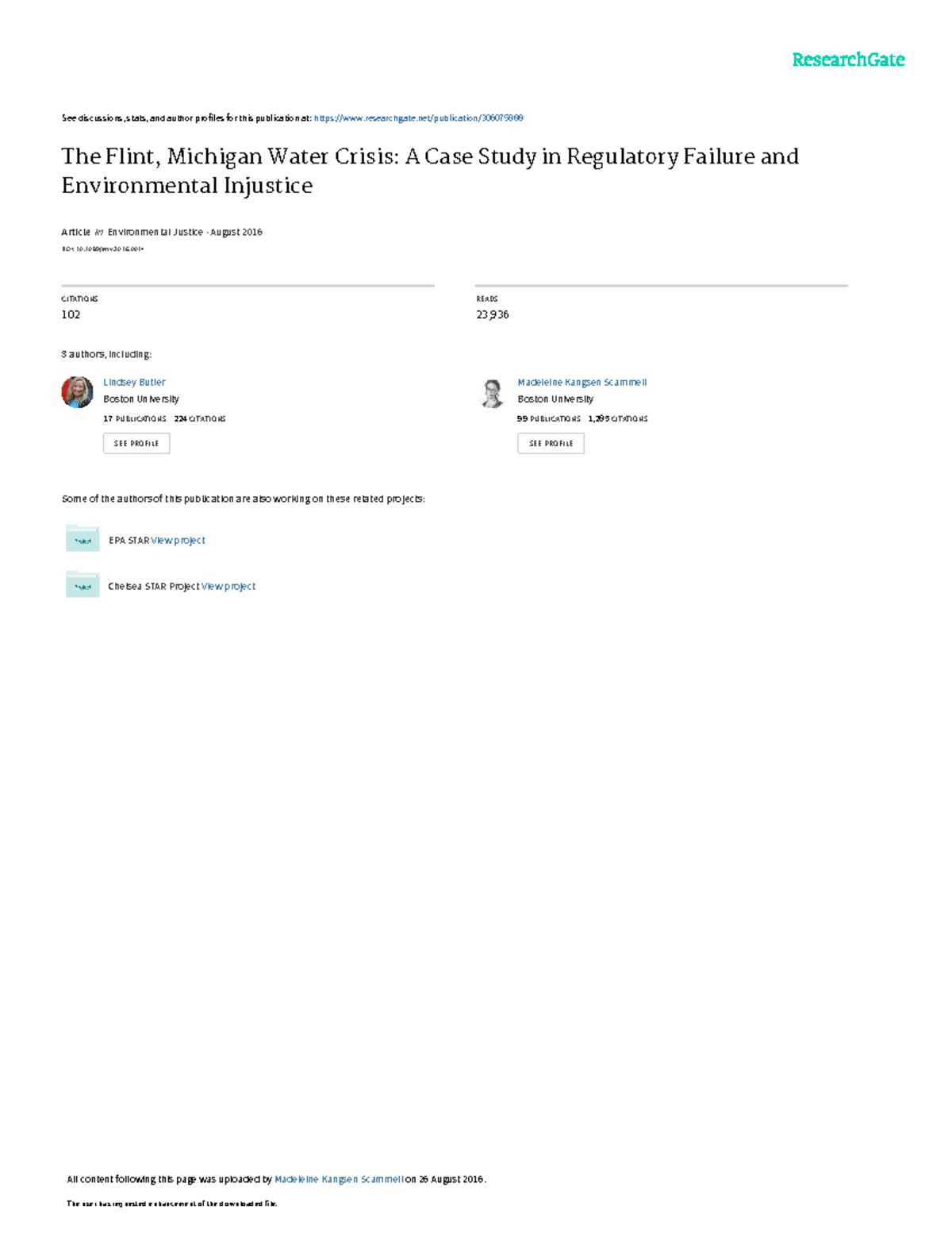 Flint, MI Water Crisis: A Case Study on Reg. Failures & Injustice - Studocu