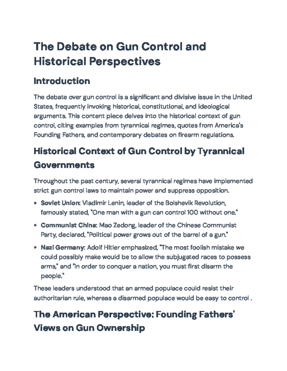 Gun Control Debate: Historical Perspectives & Modern Arguments【4:0 ...