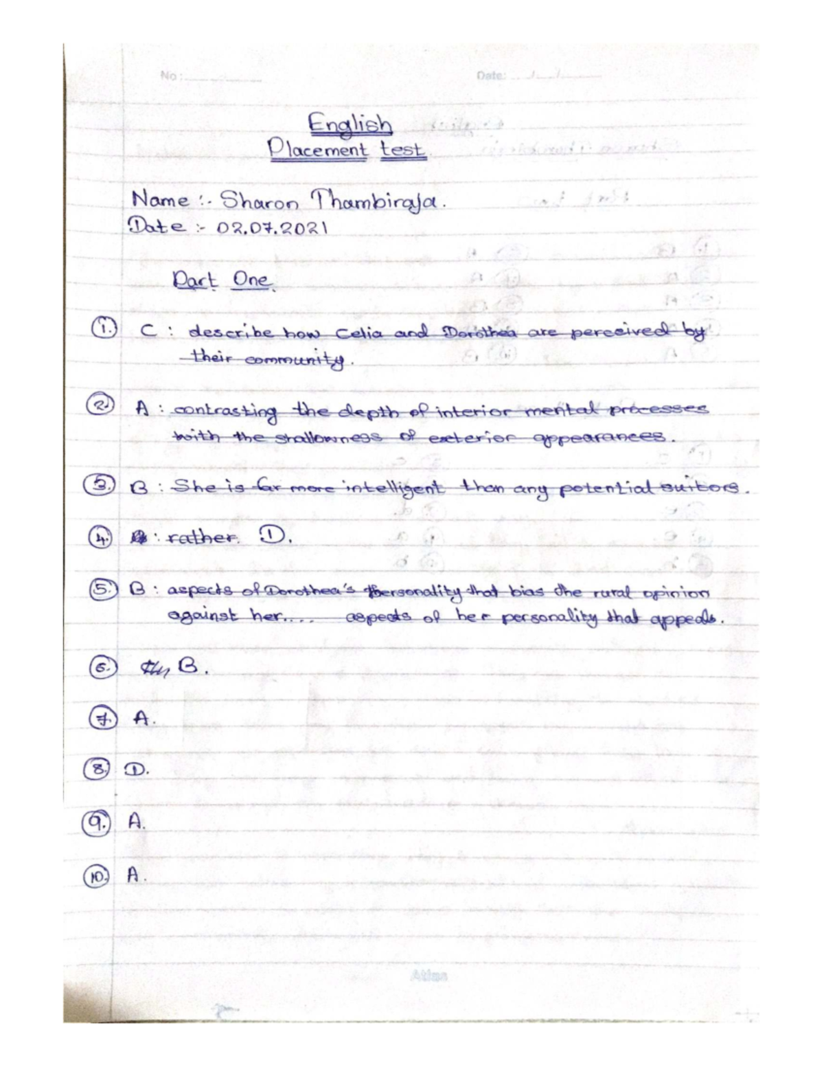 English Placement Test Notes - ANC 02.07.2021 - Studocu