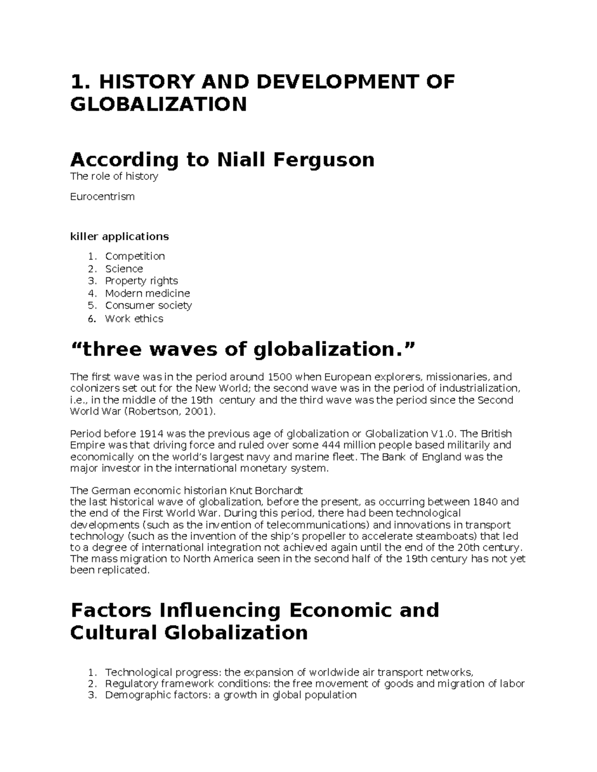 HIST 101: Overview of Globalization's Historical Development - Studocu
