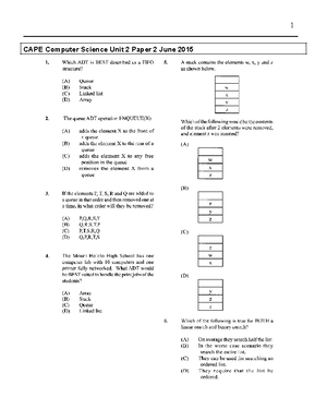 CAPE Computer Science Unit 2 - Studocu