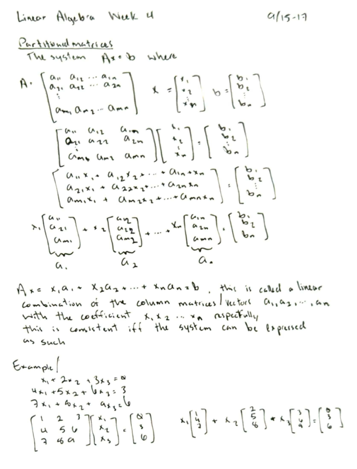 Linear Algebra (MATH 201) Week 4: Matrix Operations & Inverses - Studocu