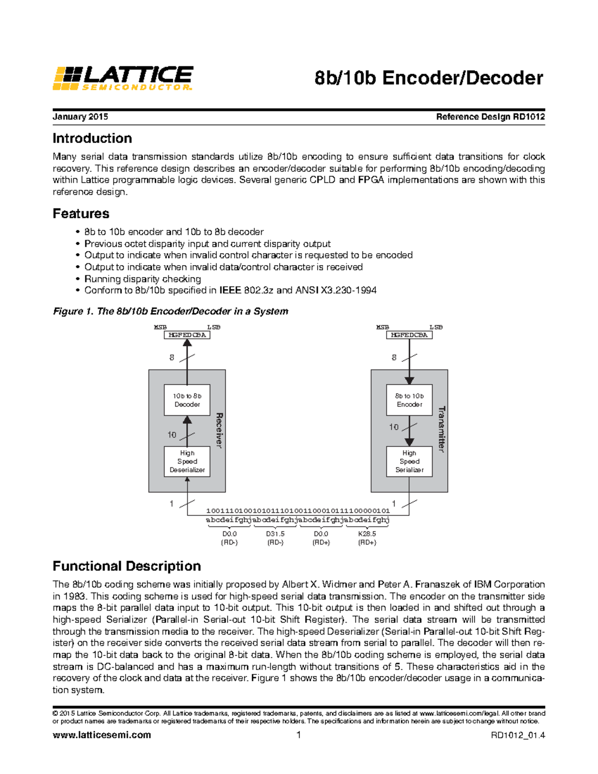 8b10b Encoder Decoder-Documentation - ####### January 2015 Reference Design RD latticesemi 1 ...
