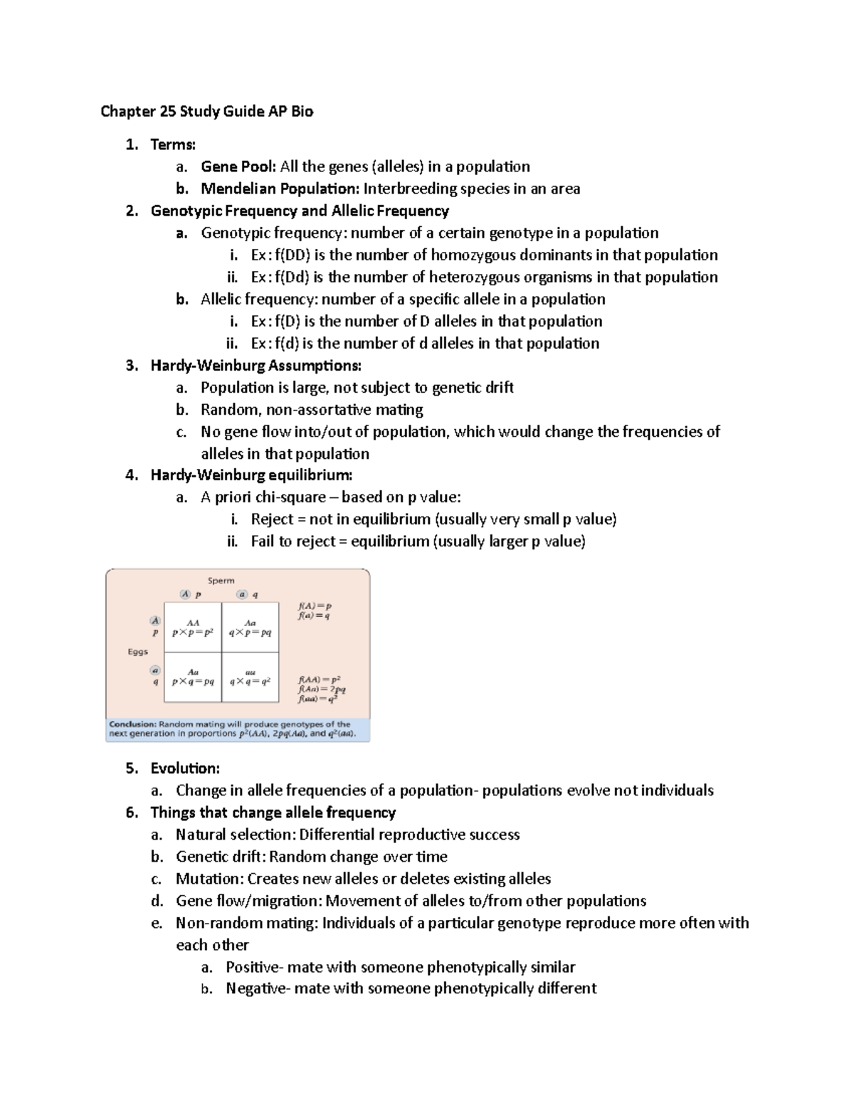 Chapter 25 Study Guide - Chapter 25 Study Guide AP Bio Terms: a. Gene ...