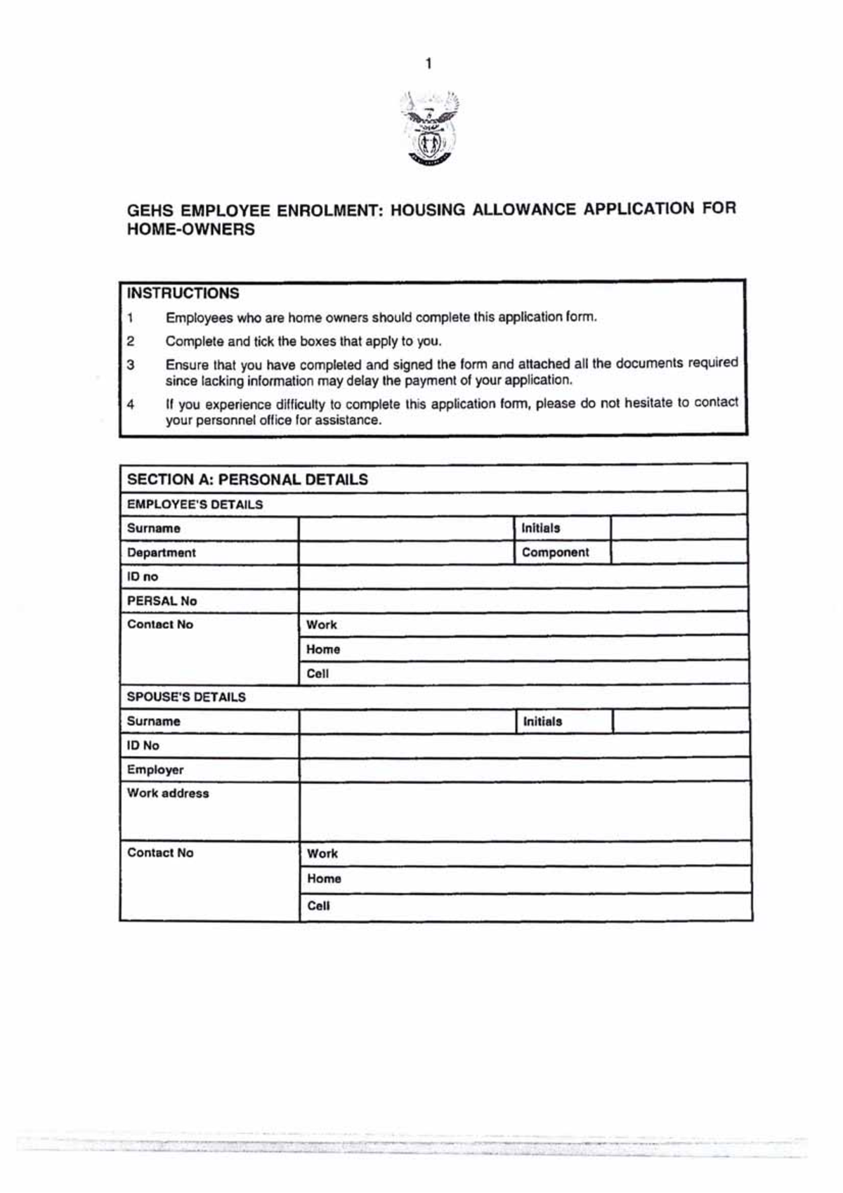 GEHS Employee Housing Allowance Application & Instructions - Studocu