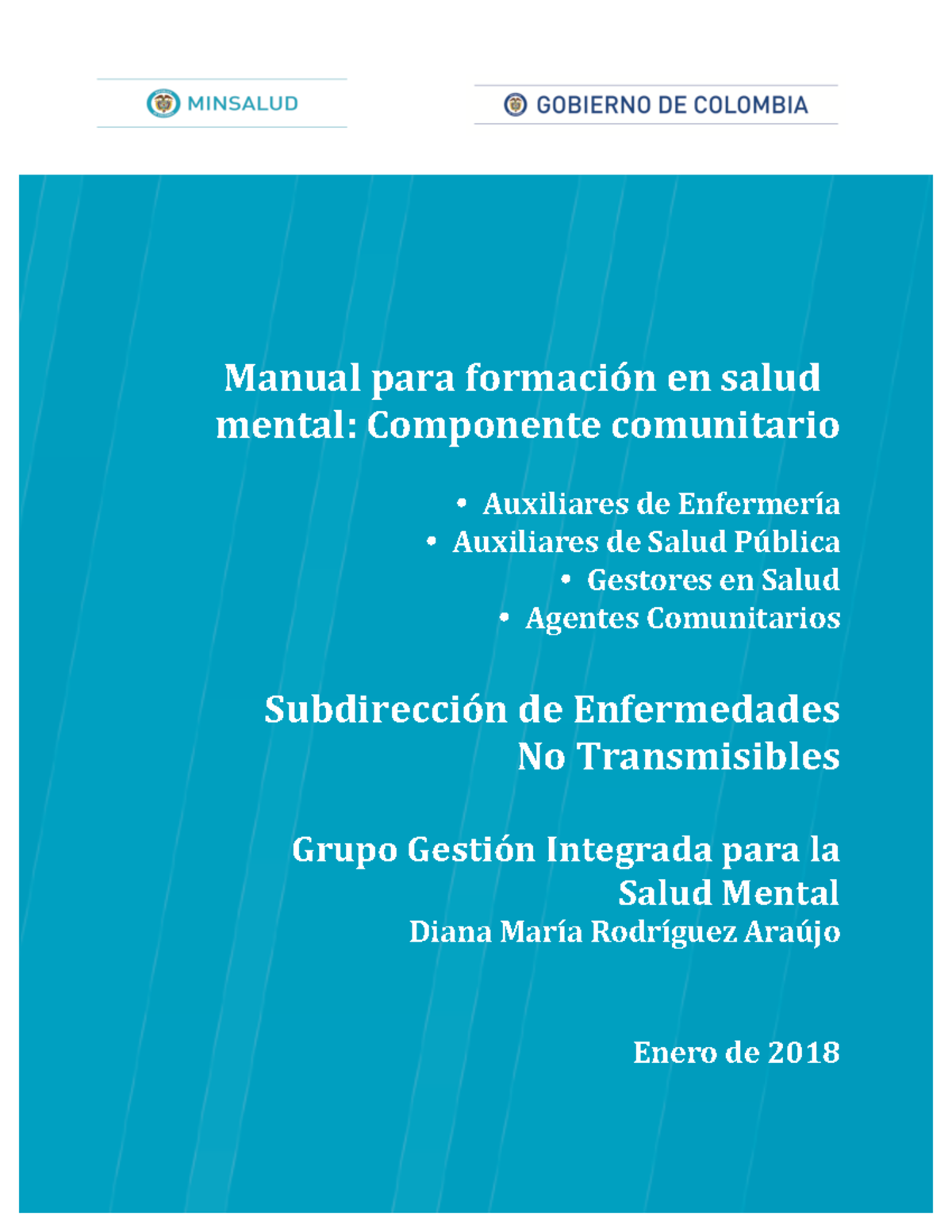Manual de Formación en Salud Mental: Componente Comunitario - Studocu