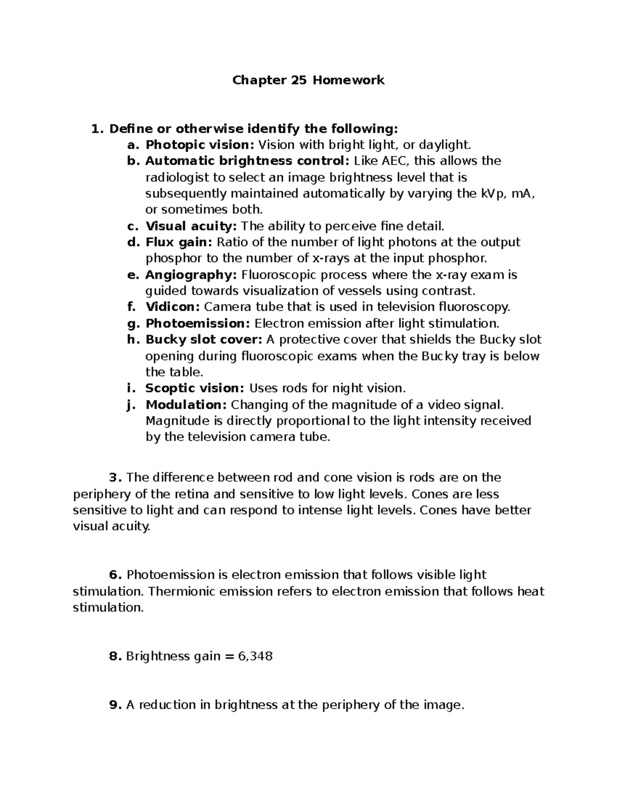 Chapter 25 Homework 1: Key Concepts in Vision and Imaging - Studocu