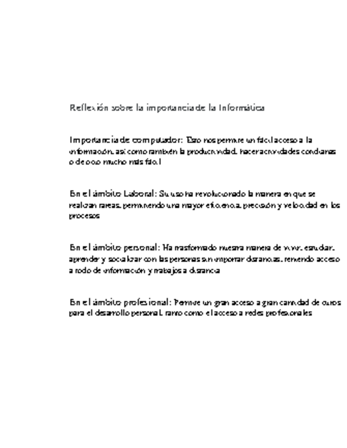 Reflexión sobre la Importancia de la Informática en la Vida Cotidiana ...
