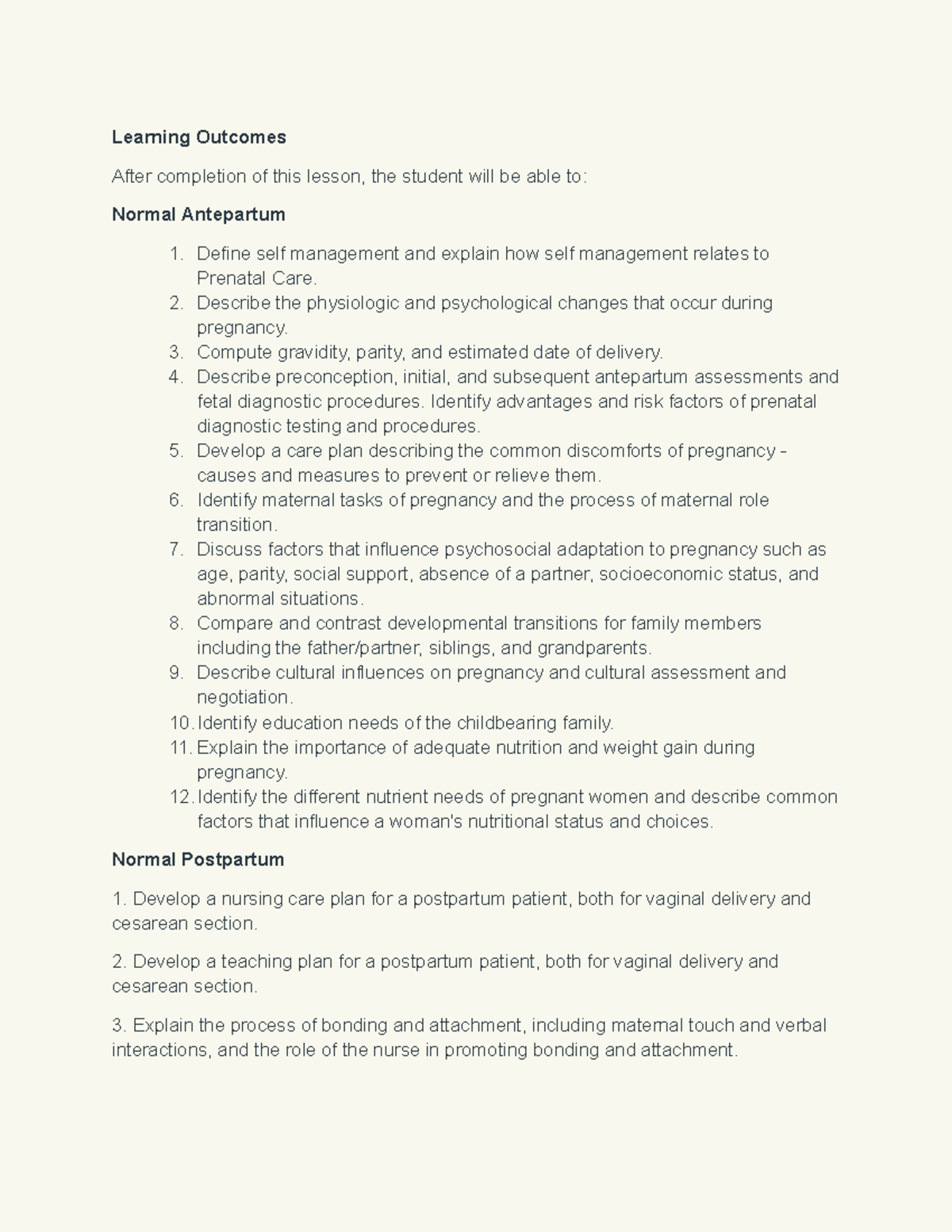 NUR 1.3 Lesson on Normal Intrapartum, Self Management & Family Dynamics ...