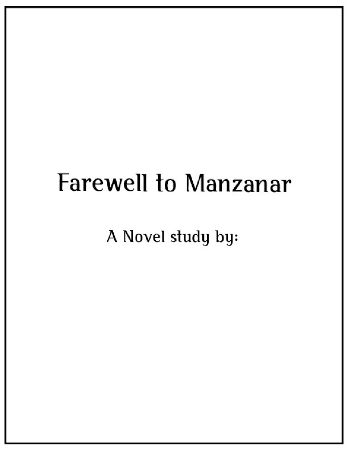 Farewell to Manzanar: Study Guide & Vocabulary Notes - Studocu