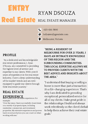 [Solved] For each example in the real estate industry identify the ...