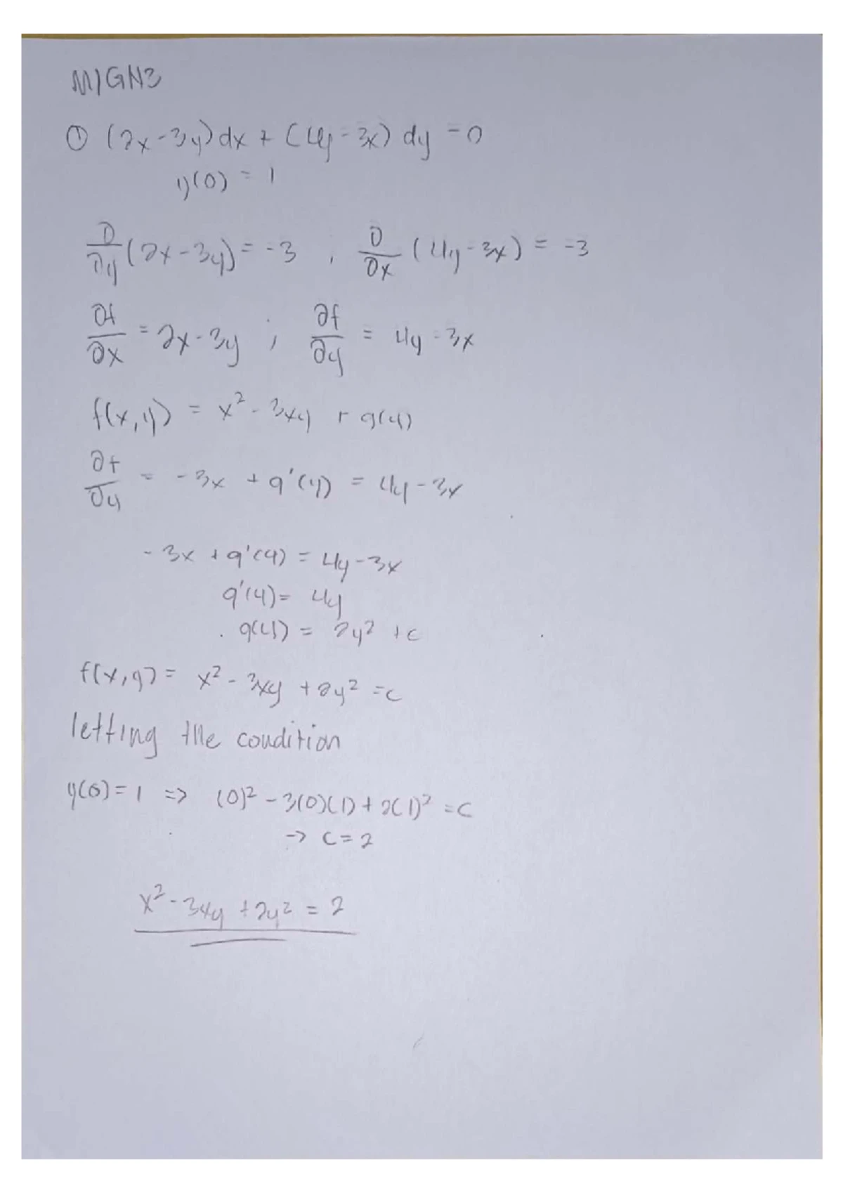 Combinepdf (5)-4 - GN1 - Differential Equations - MIGN3 C (x² 2xy ) dx ...