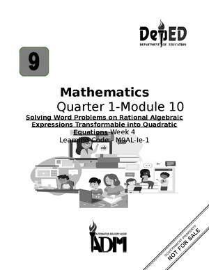 Math9 Quarter 1 Module 3 Final-V3-1 - ... Mathematics Quarter 1-Module ...