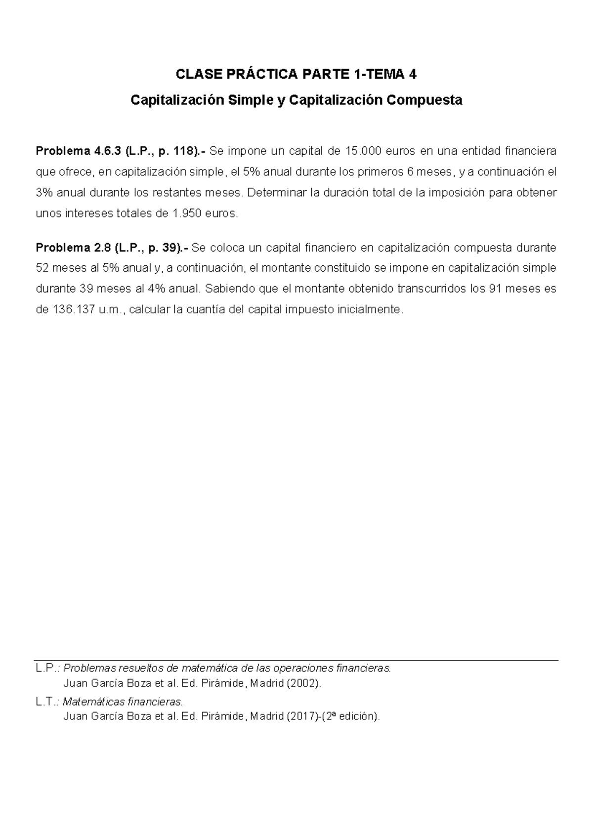 Clase Práctica TEMA 4 - Capitalización Simple y Compuesta - G3 - Studocu
