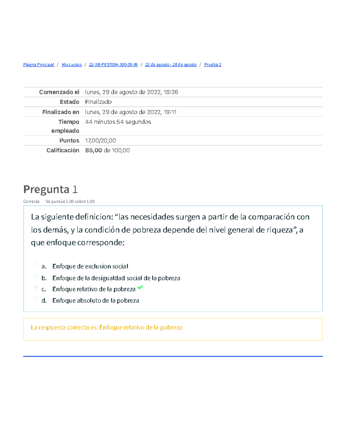 Prueba 2: Pobreza y Exclusión Social - Análisis y Respuestas - Studocu