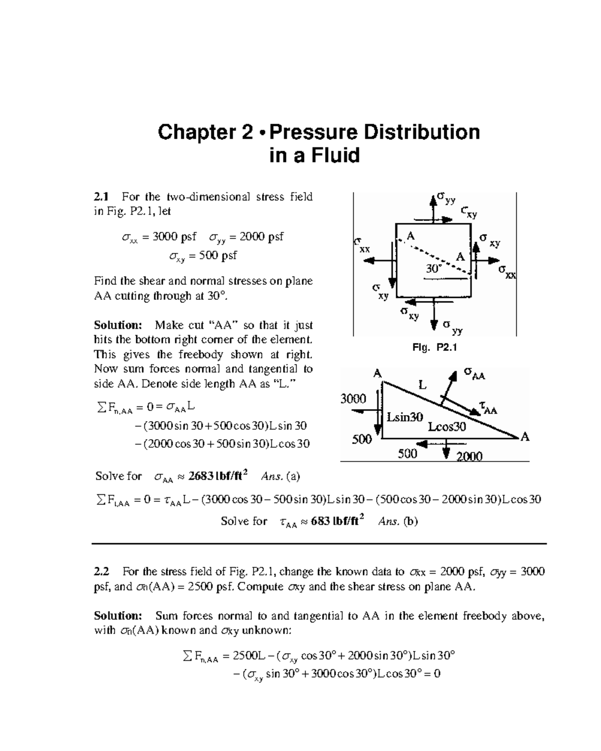 White 6th chapter 2 sm solution manual fluid mechanics - Chapter 2 ...