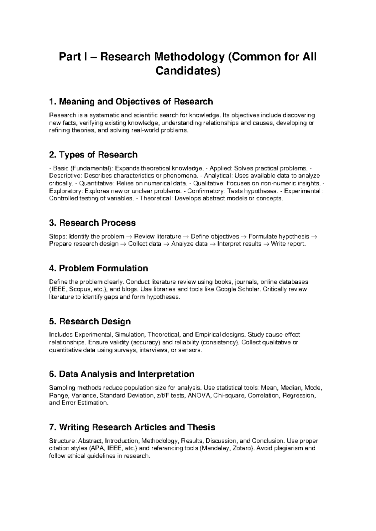 Research Methodology Summary: Key Concepts and Processes - Studocu