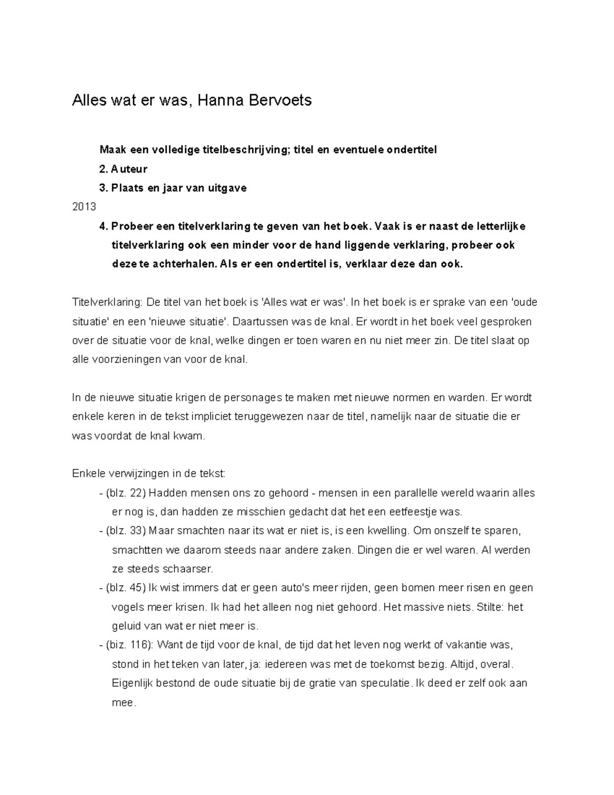 Boek Samenvatting: Alles Wat Er Was - Analyse en Interpretatie ...