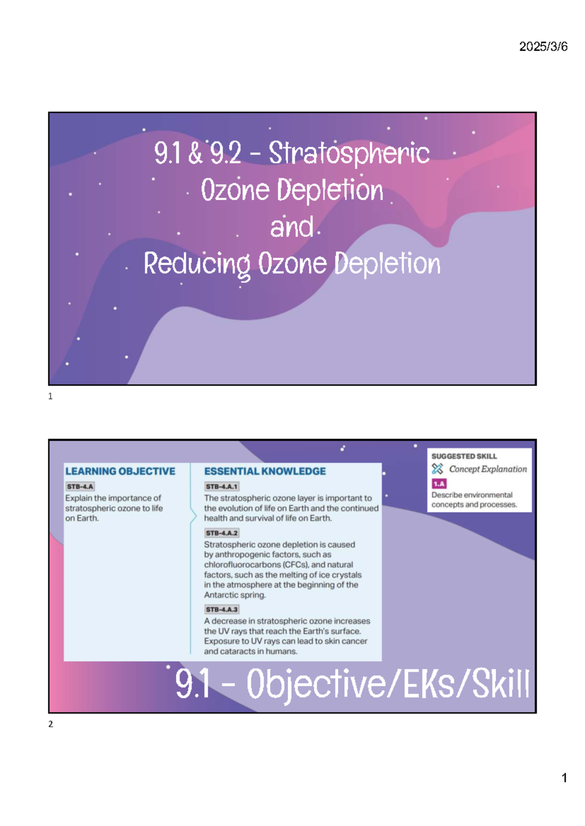 Unit 9 APES lecture notes: Stratospheric ozone depletion and climate ...