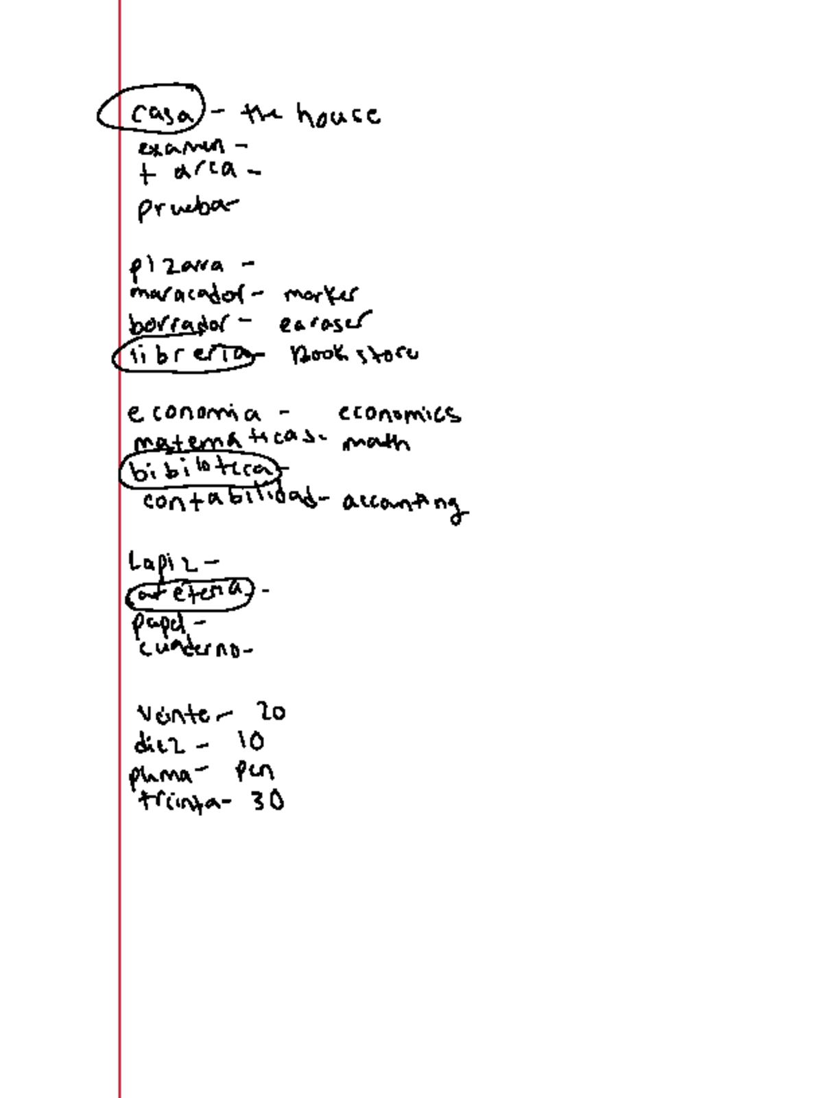Spanish Language Course Vocabulary & Class Schedules (SPN 101) - Studocu