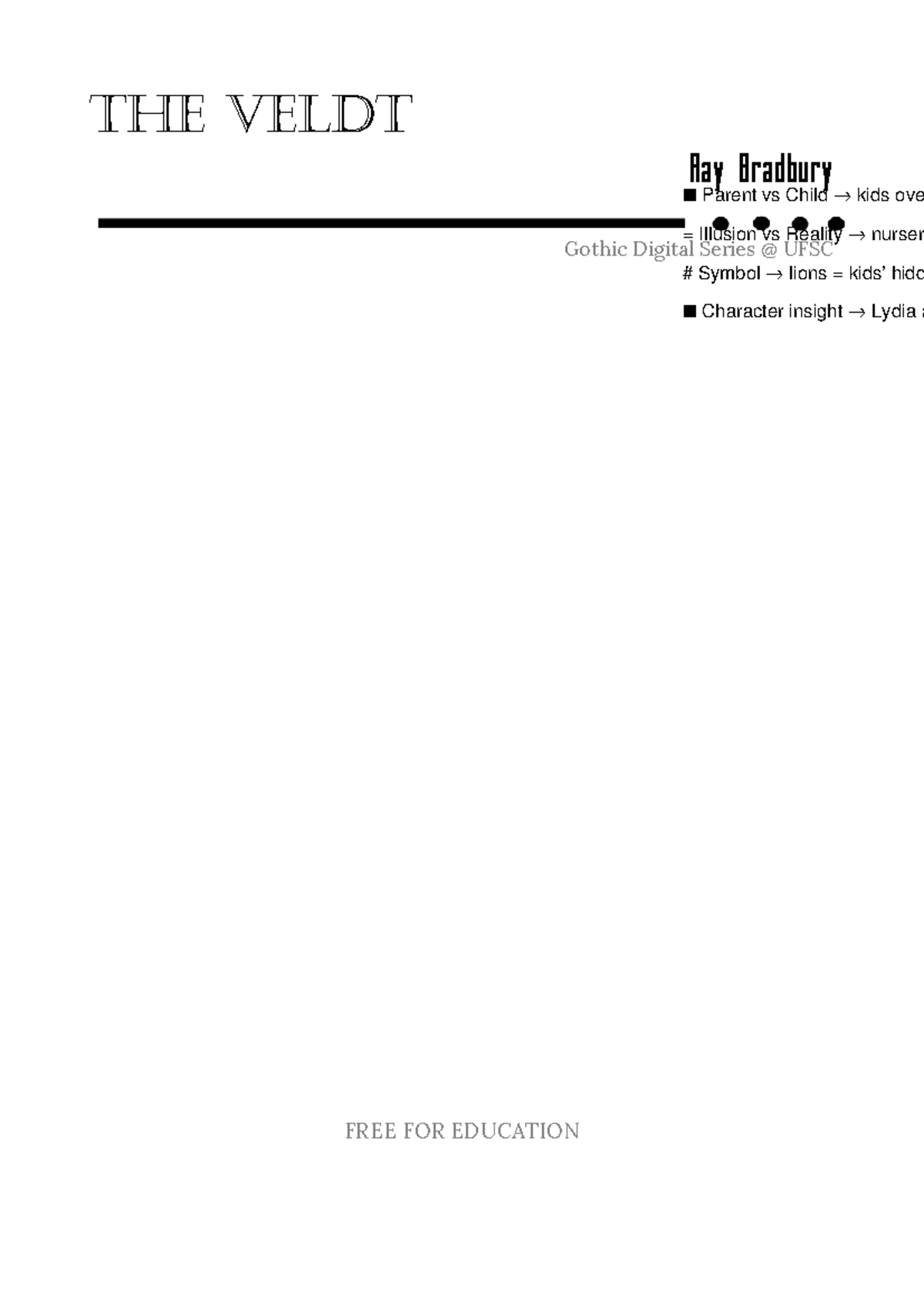 The Veldt (UFSC) - Annotations and Insights on Reality vs. Illusion ...