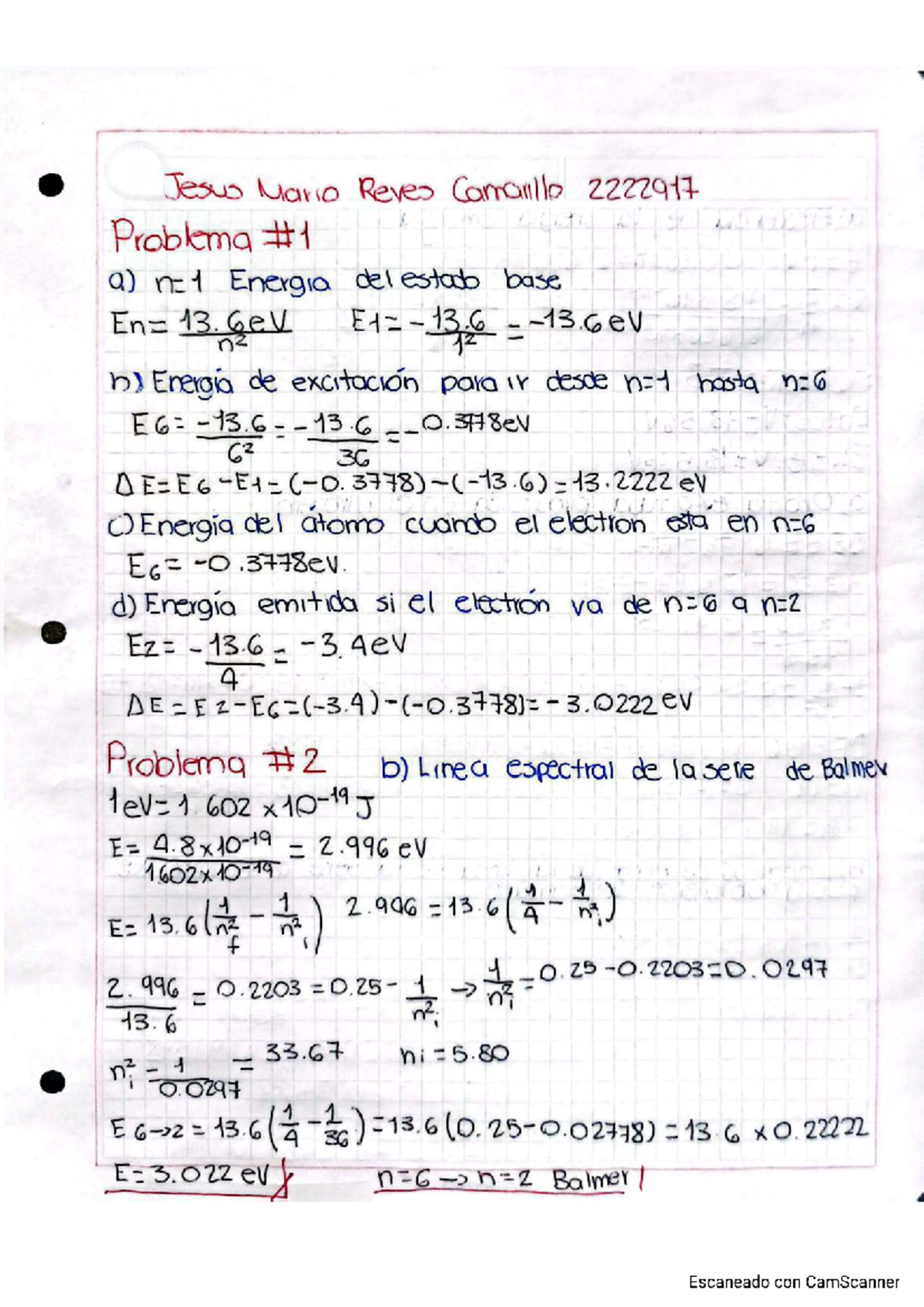 3.2 Problemas de Átomo - FISICA 4 - Ejercicios y Soluciones - Studocu