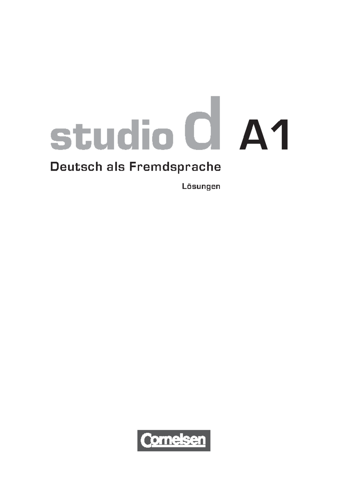 Studio d A1: Kurs- und Übungsbuch Lösungen - Deutsch als Fremdsprache ...
