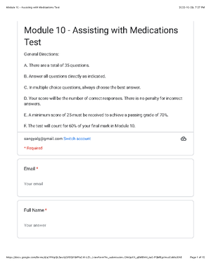 Module 4 - Assisting with Personal Hygiene Test - - Studocu