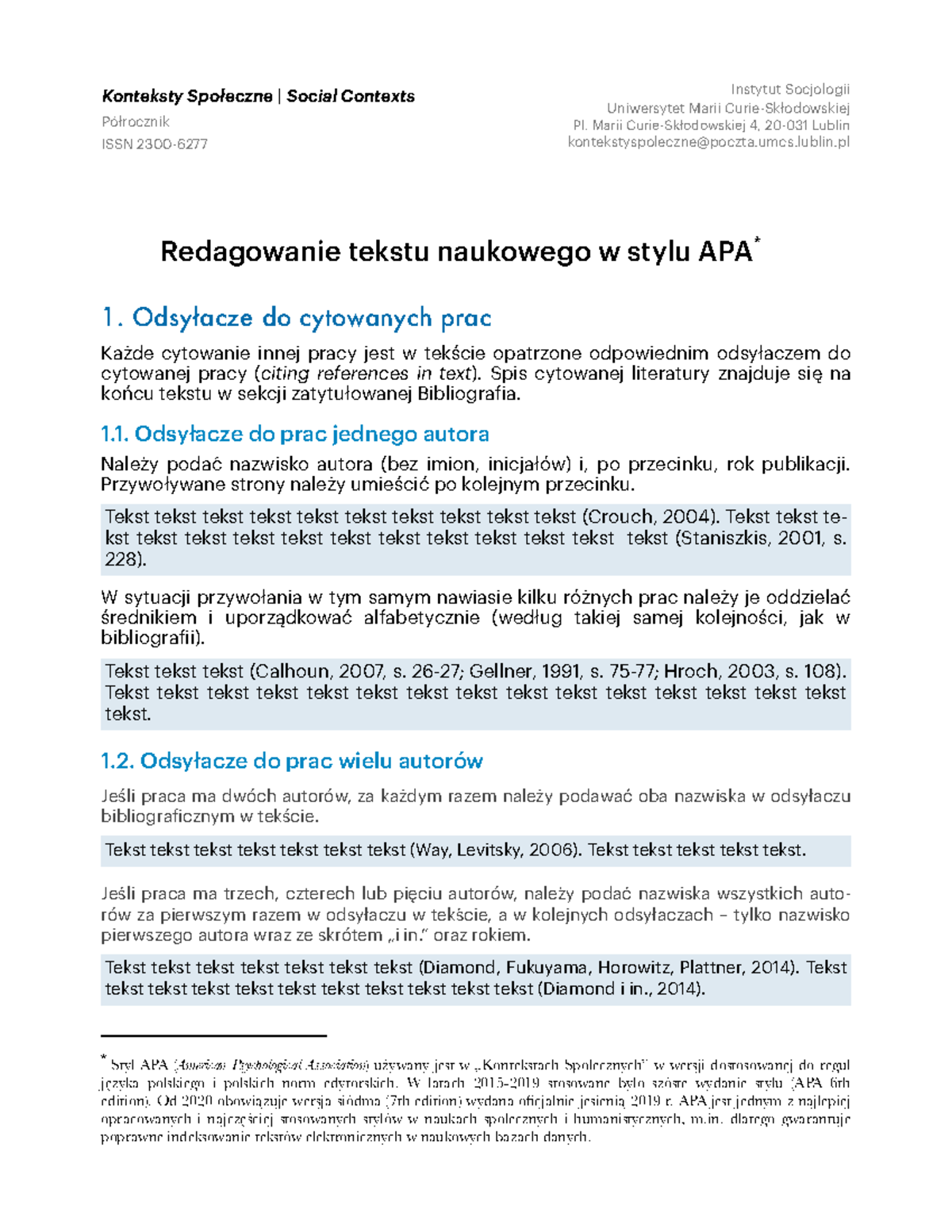 Przewodnik po stylu APA 7: Cytowanie i redagowanie tekstu naukowego ...