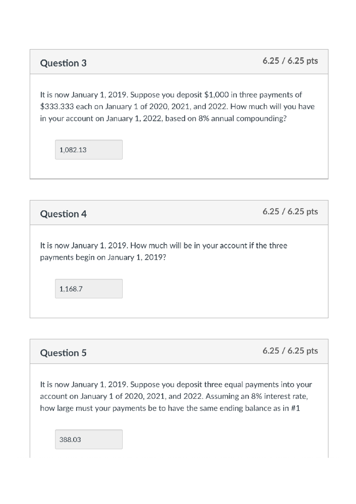 Chapter 5 Quiz: Questions 3 to 5 on Deposit Calculations - Studocu