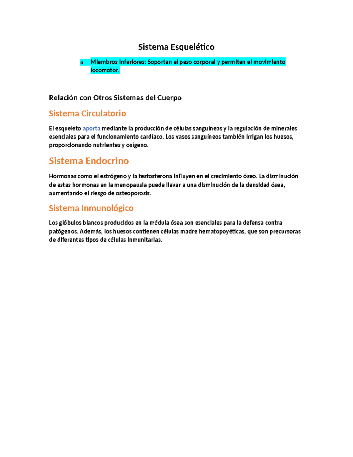 Sistema Esquelético 2: Guía sobre Funciones y Relaciones Sistémicas ...