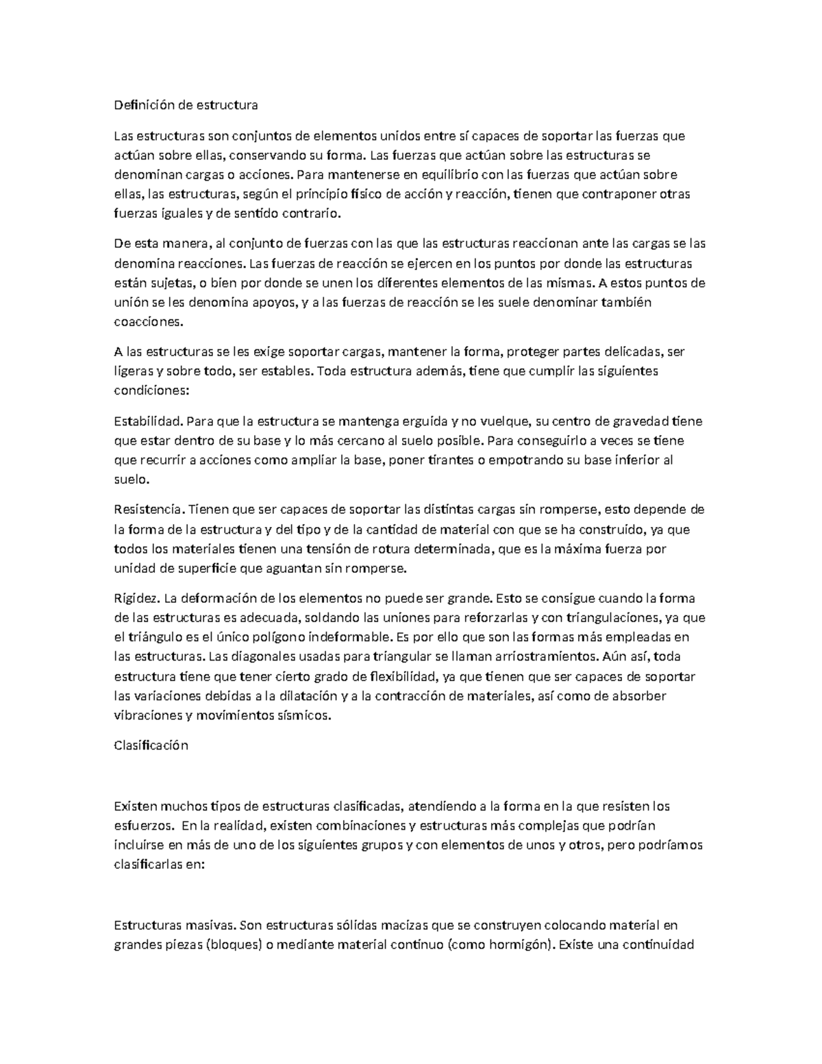Definición de Estructuras en Ingeniería Civil 2025 - Studocu
