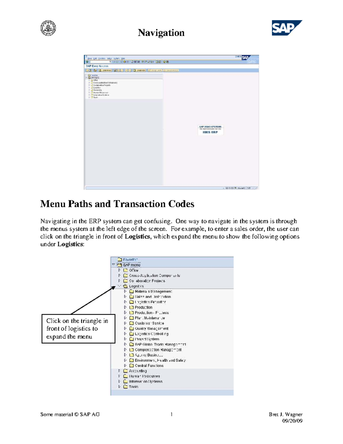 SAP Navigation Tutorial: Menu Paths & Transaction Codes Guide - Studocu